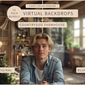 25 Countryside Farmhouse Zoom Background, 4K Virtual Background Bundle ...