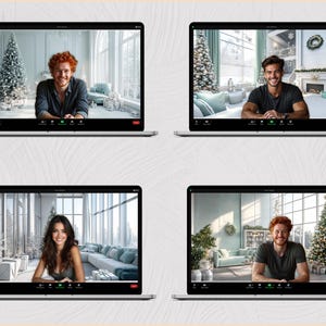 25 Christmas Penthouse Zoom Background Bundle, Virtual Zoom Background ...