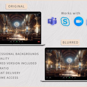 25 Church Zoom Background Bundle, Virtual Zoom Background, 4K ...