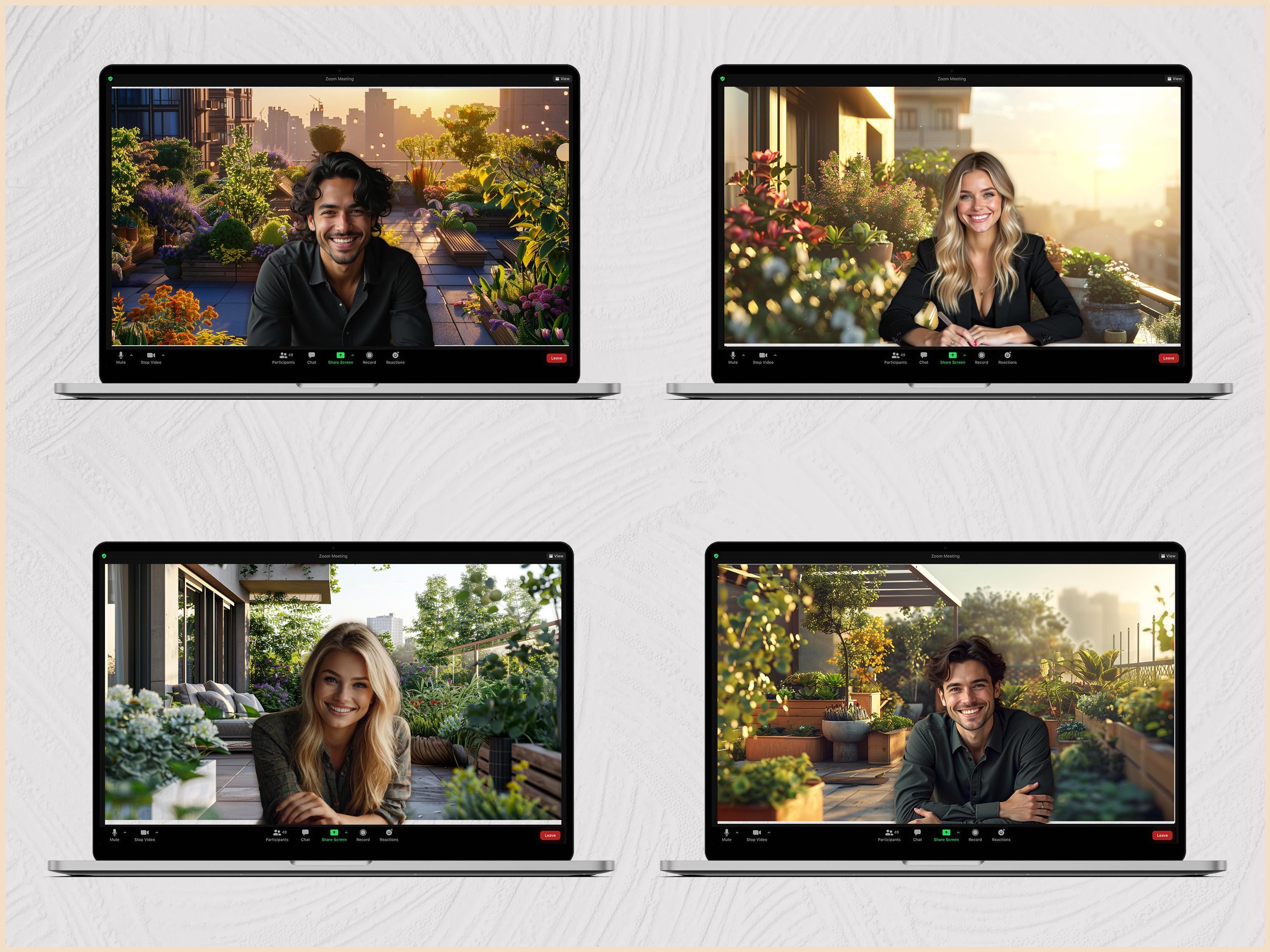 25 Rooftop Garden Zoom Background Bundle, Virtual Zoom Background, 4K ...
