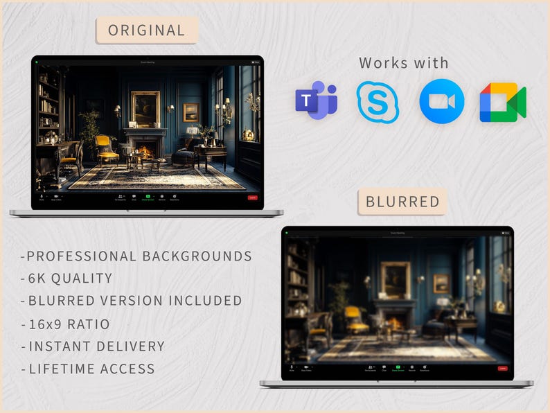 25 Countryside Farmhouse Zoom Background, 4K Virtual Background Bundle ...