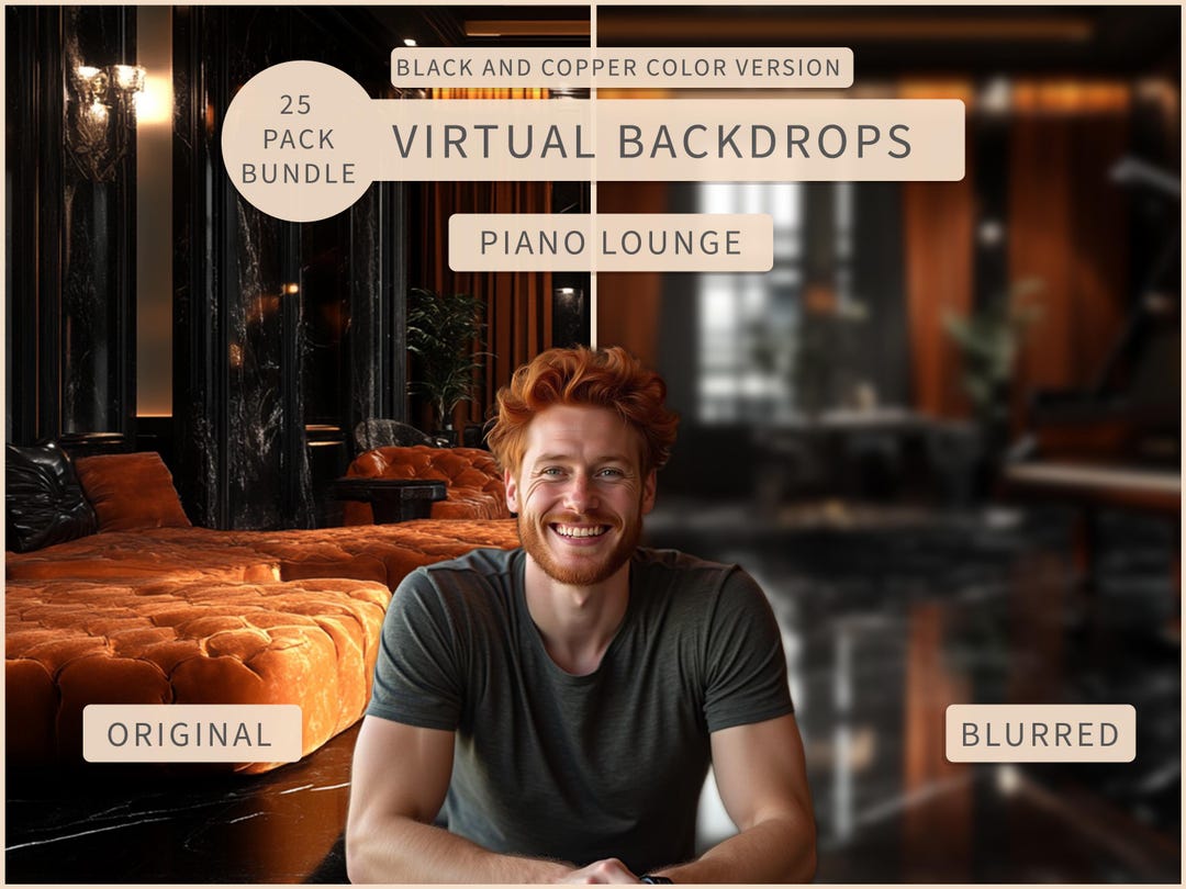 25 Piano Lounge Zoom Background, 4K Virtual Background Bundle, Zoom ...