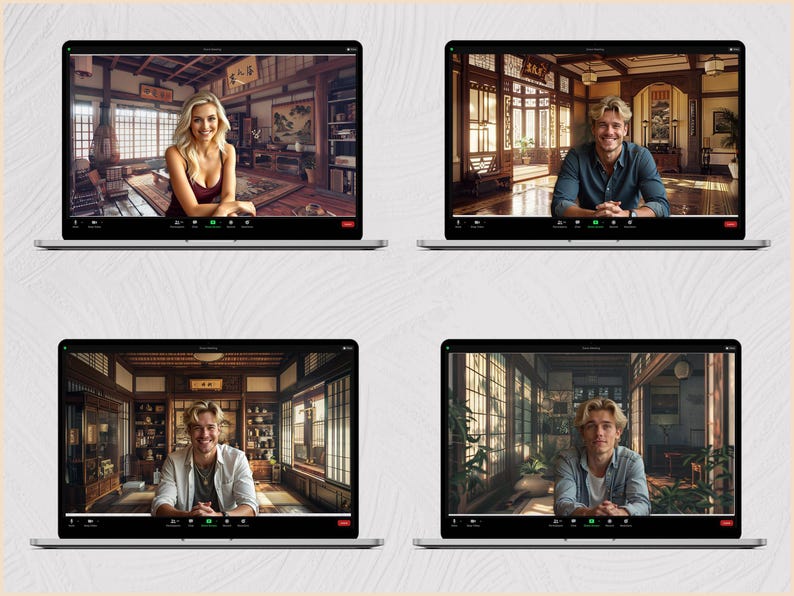 25 Traditional Japanese House Zoom Background, 4K Virtual Background ...