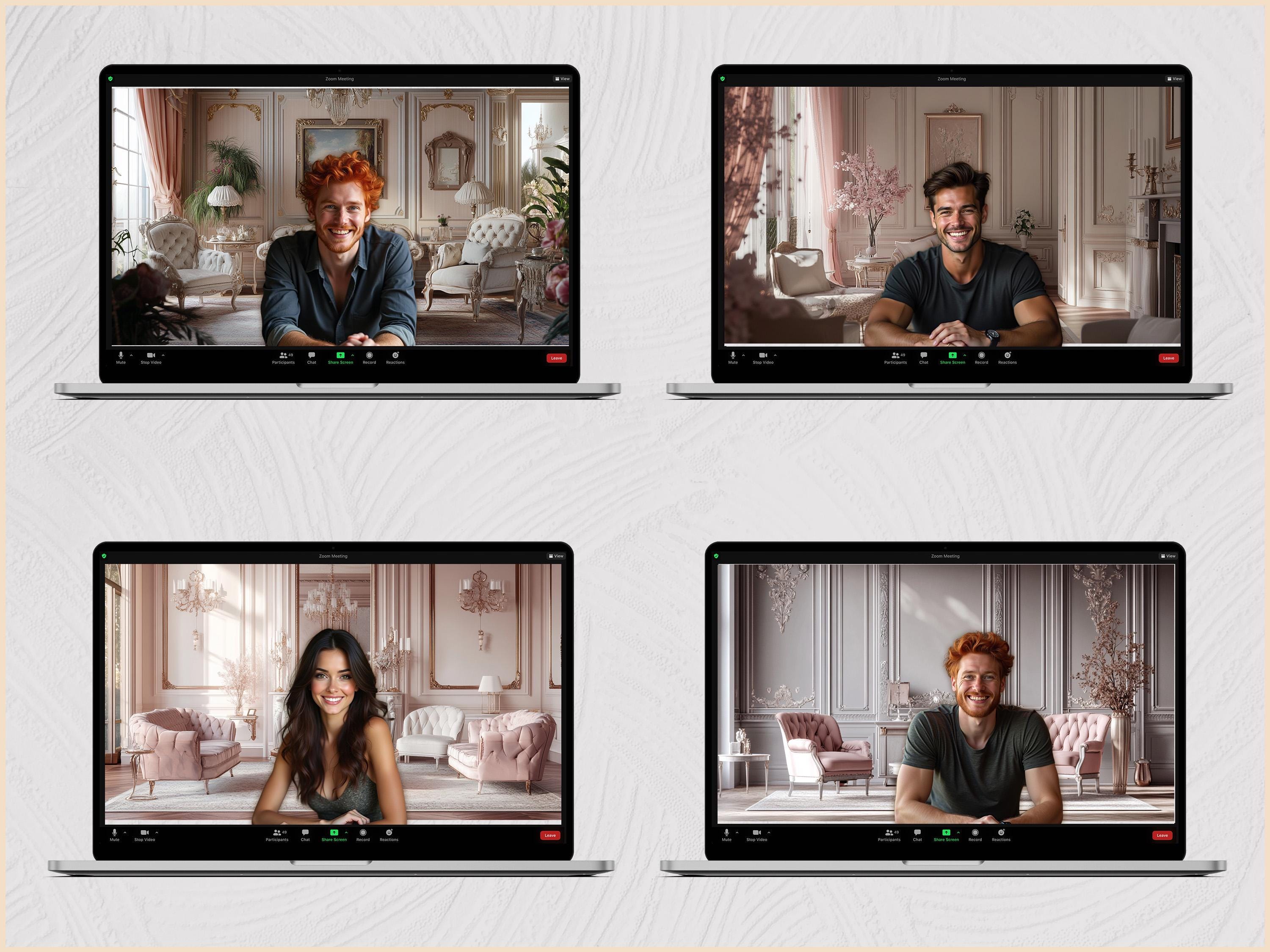 25 Victorian Parlor Zoom Background Bundle, Virtual Zoom Background, 4K ...