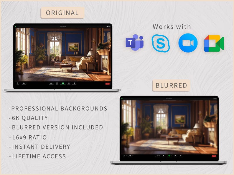 25 Countryside Farmhouse Zoom Background Bundle, Virtual Zoom ...