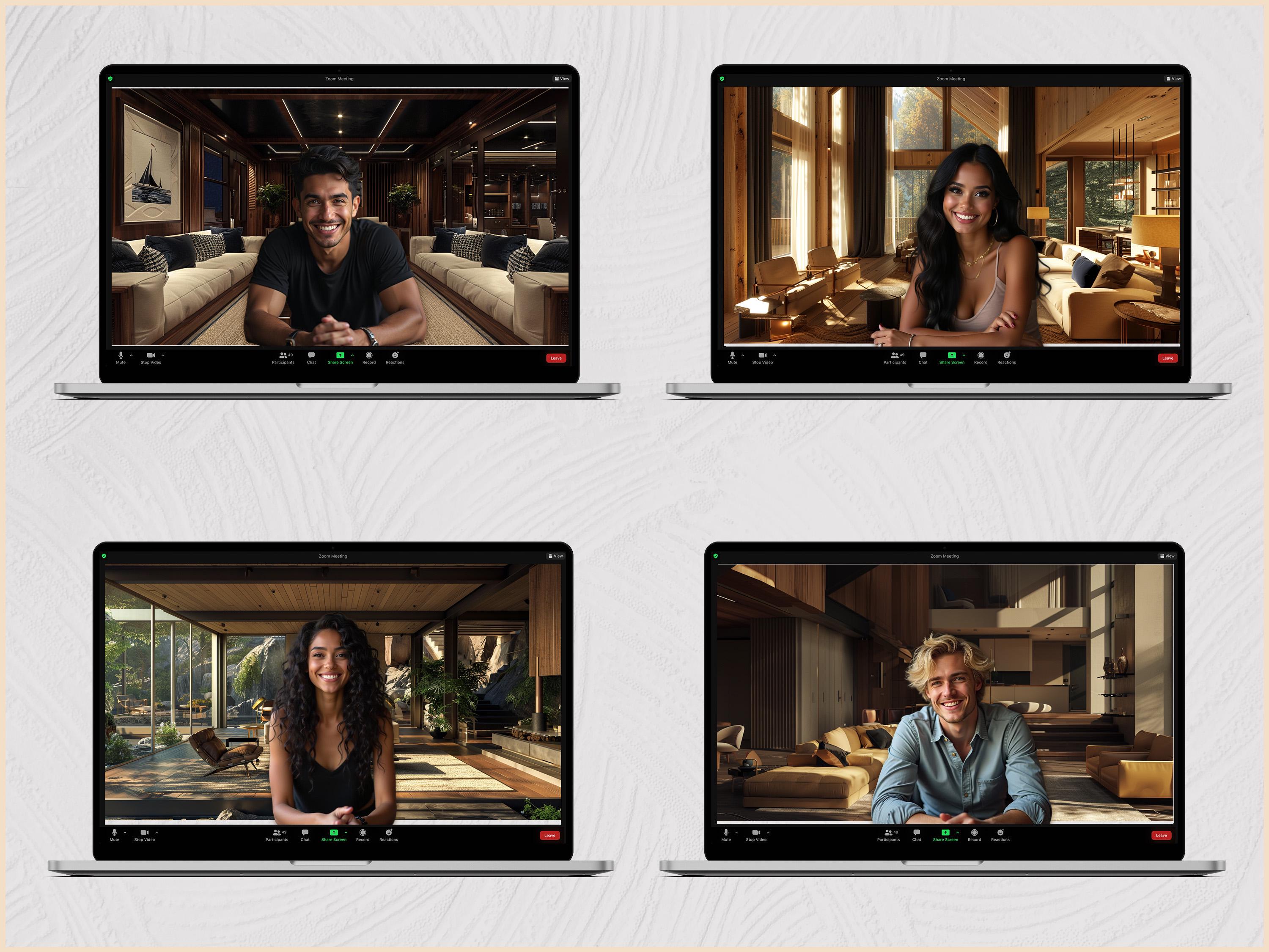 25 Modern Cabin HQ Zoom Backgrounds, Virtual Background Bundle, 4K ...