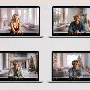 25 Christmas Penthouse Zoom Background Bundle, Virtual Zoom Background ...