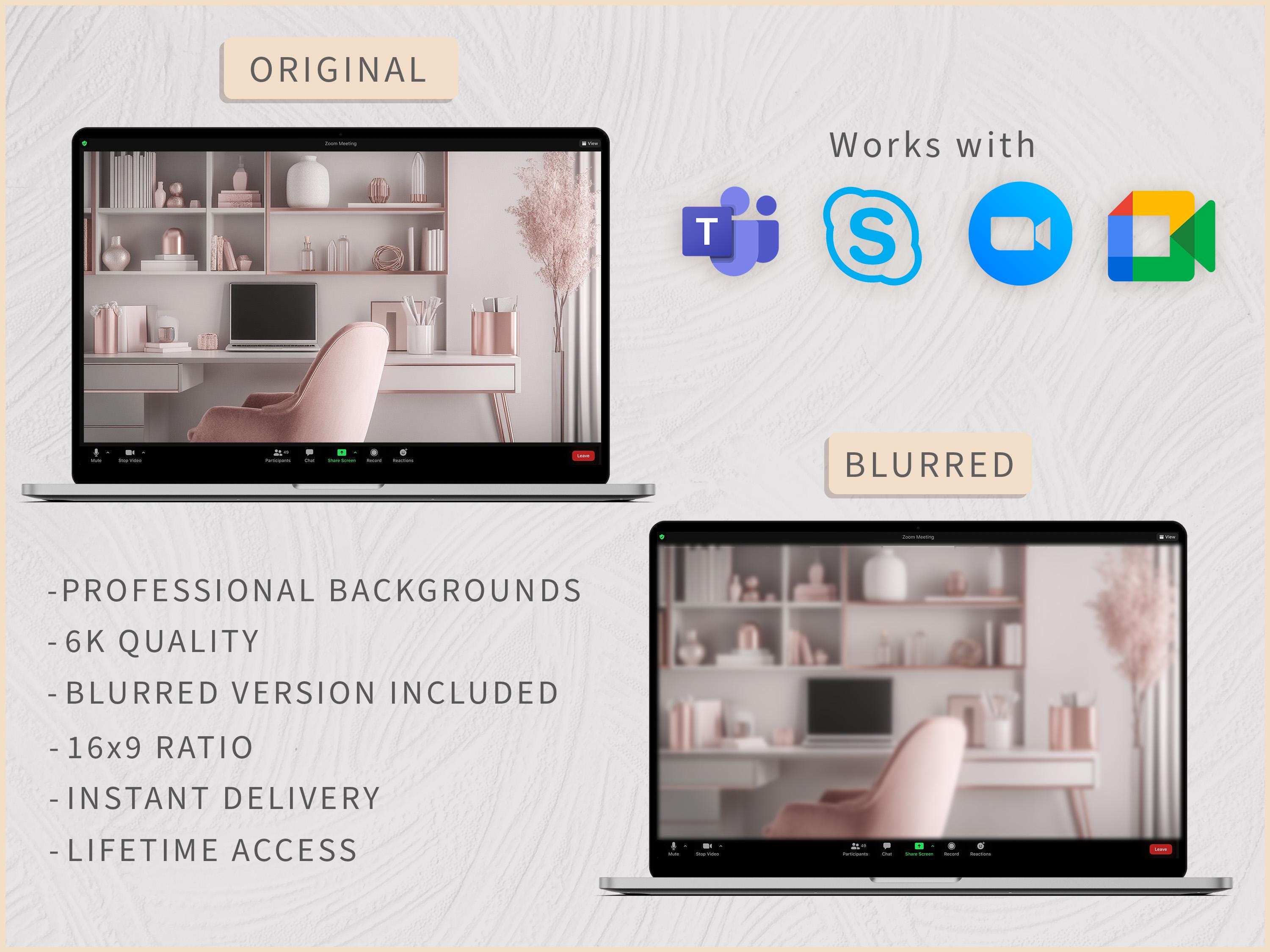 25 Home Office Wall Shelving Zoom Background Bundle, Virtual Zoom ...