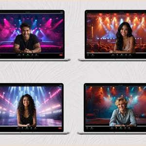 25 Concert Stage Zoom Background Bundle, Virtual Zoom Background, 4K ...