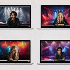 25 Concert Stage Zoom Background Bundle, Virtual Zoom Background, 4K ...