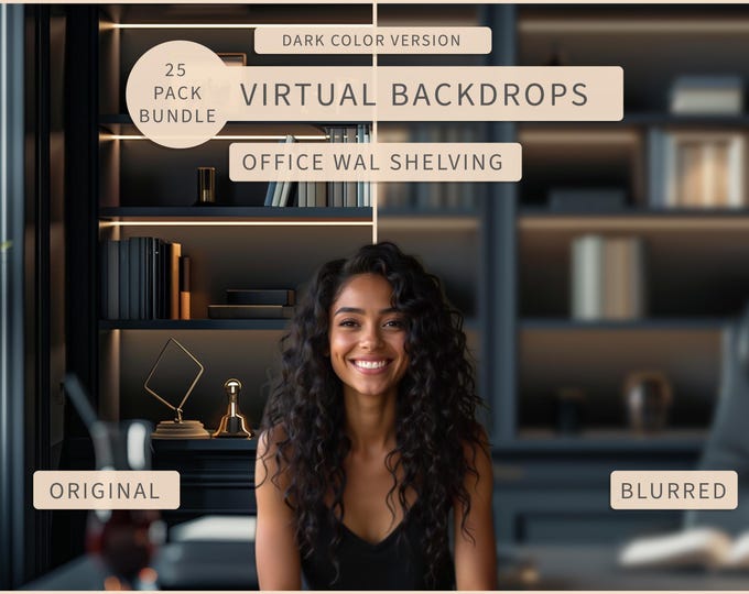 25 Office Wall Shelving Zoom Background Bundle, Virtual Zoom Background ...