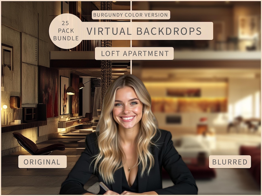 25 Loft Apartment Zoom Background Bundle, Virtual Zoom Background, 4K Background for Teams ...