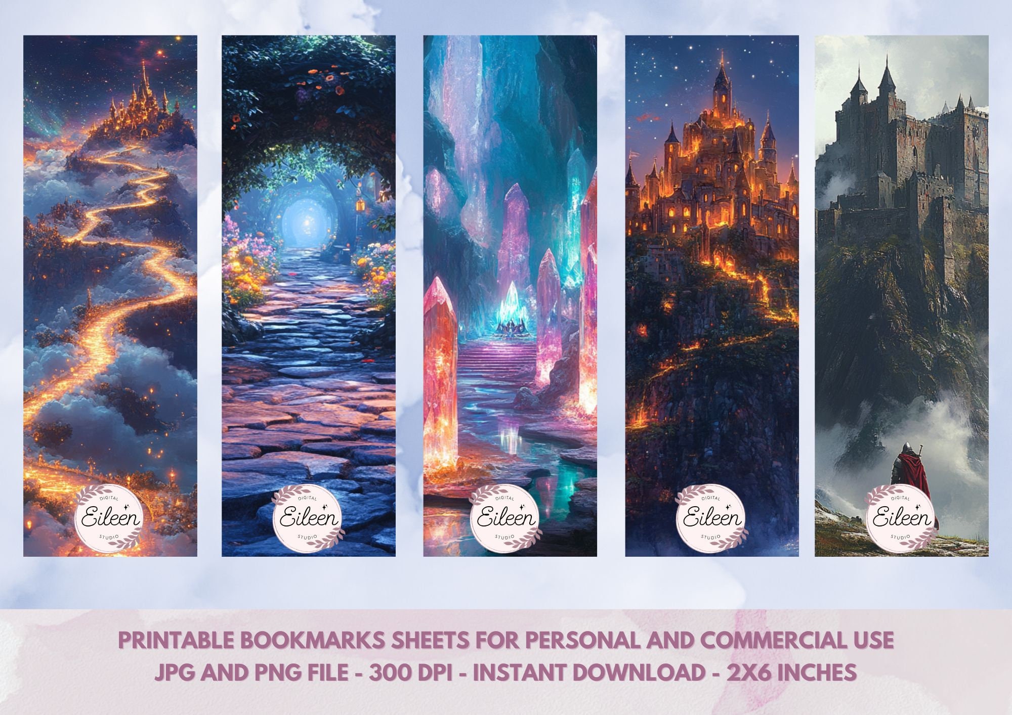 10 Fantasy Printable Bookmarks | Instant Download | Print at Home | JPG ...