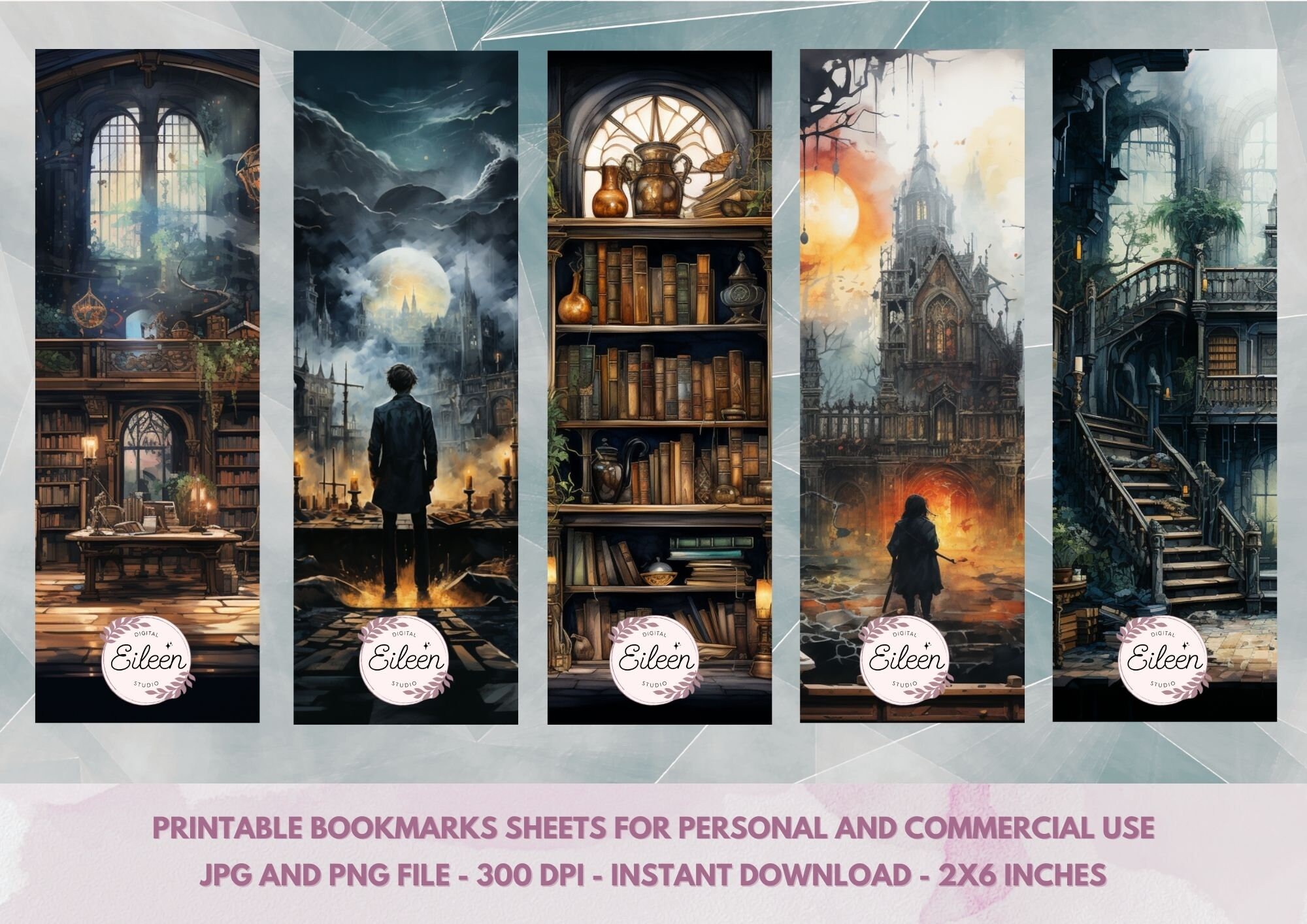 15 Dark Academia Printable Bookmarks | Instant Download | Print at Home ...
