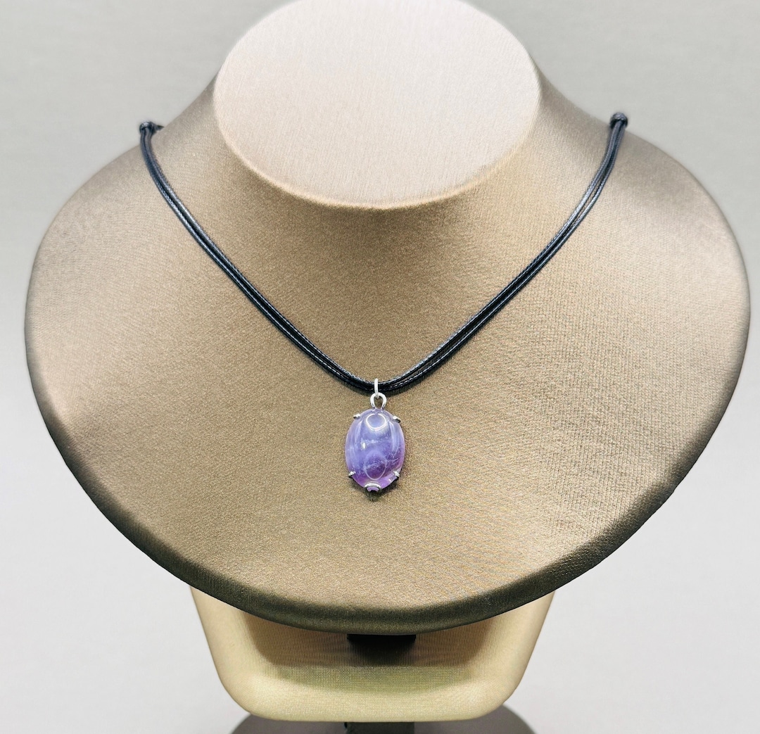 Amethyst Pendant Necklace, Y2K Necklace, Protection Amulet, Waterproof ...