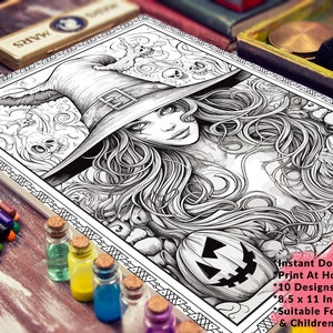 WITCHES of HALLOWEEN Coloring Pages, Cute and Spooky PRINTABLES to ...