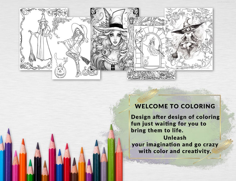 WITCHES of HALLOWEEN Coloring Pages, Cute and Spooky PRINTABLES to ...