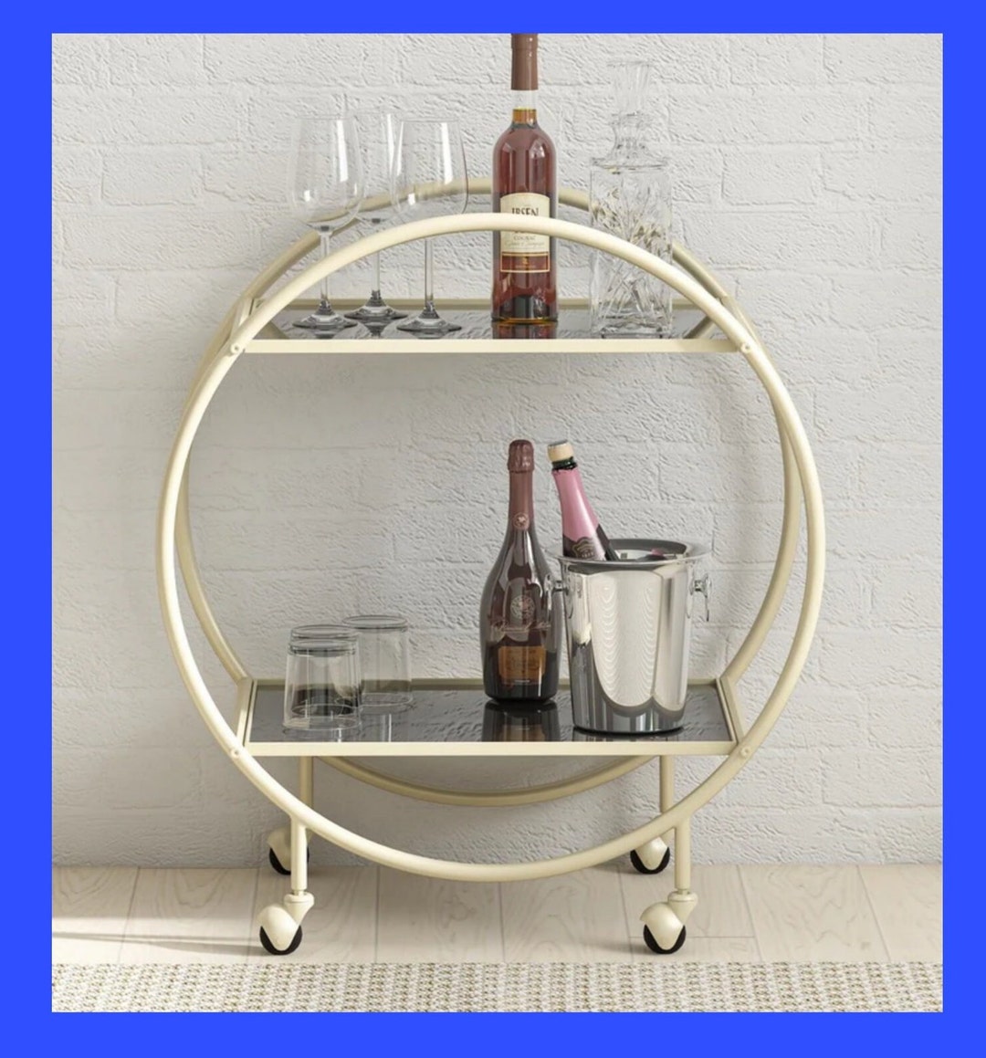 Bar Trolley, Enrico Metal Bar Trolley in Gold Finish, Restaurant Bar ...
