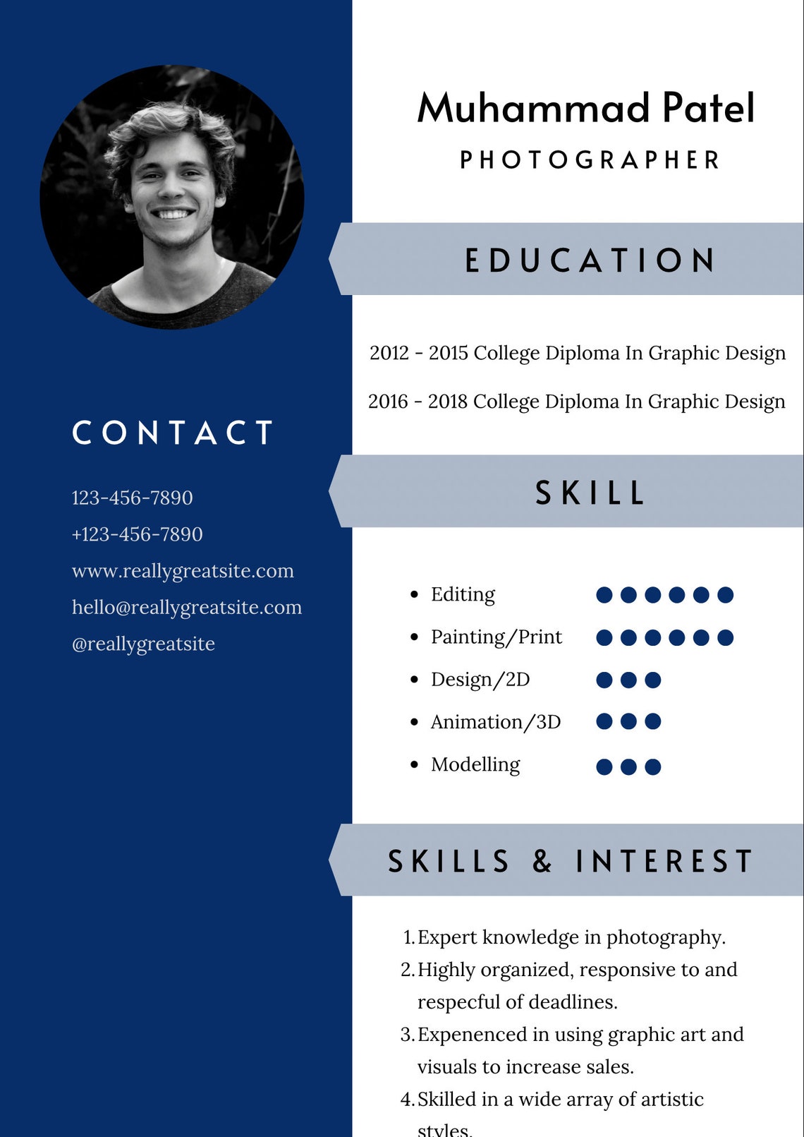 Customised Resume Template for Interview,resume Template - Etsy