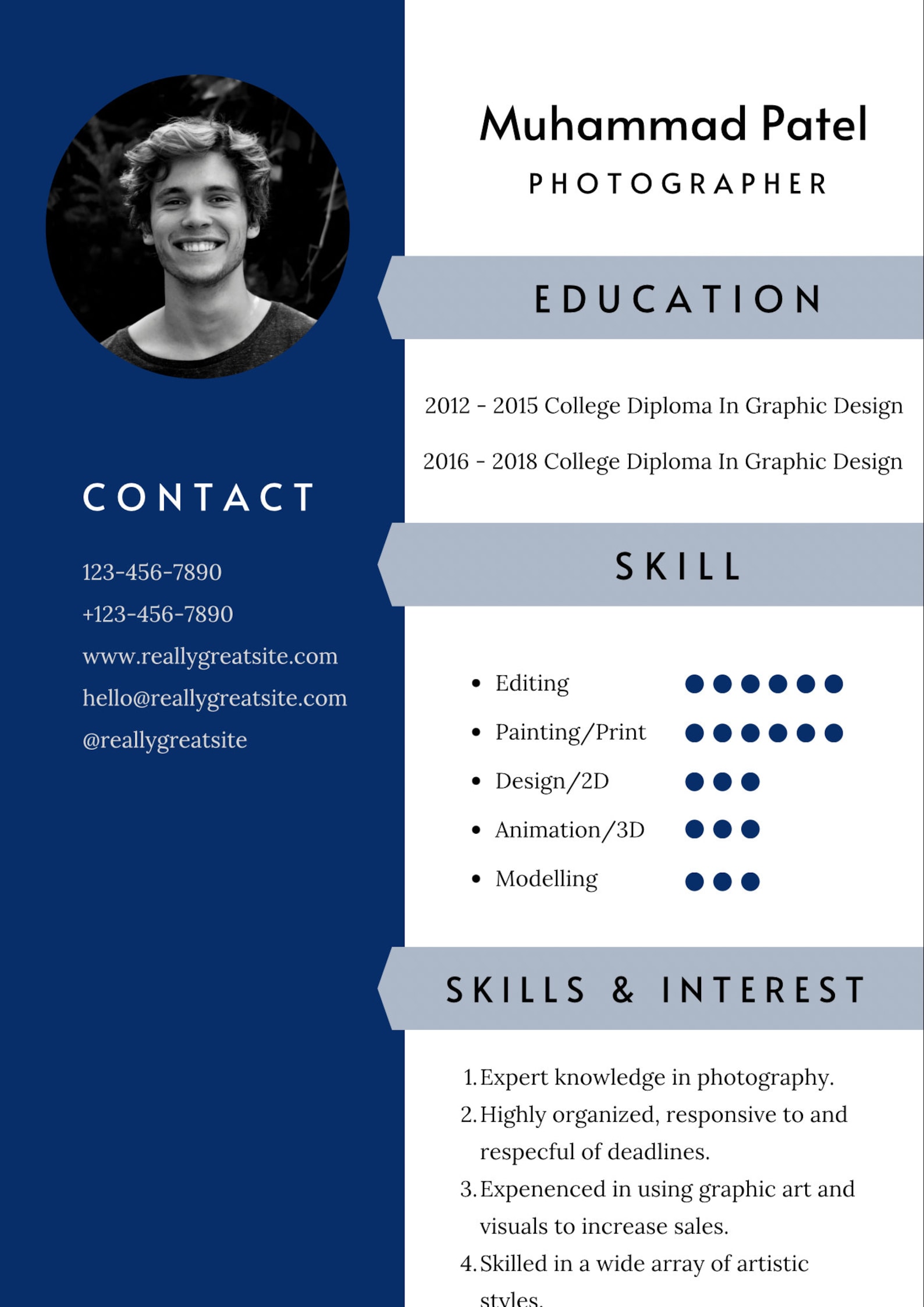 Customised Resume Template for Interview,resume Template - Etsy