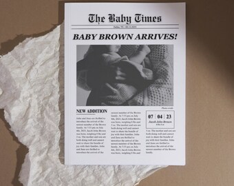 Expecting Baby - It's a Boy Newspaper Announcement Digital Template ...