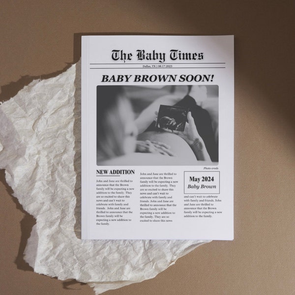 Newspaper Baby - Etsy
