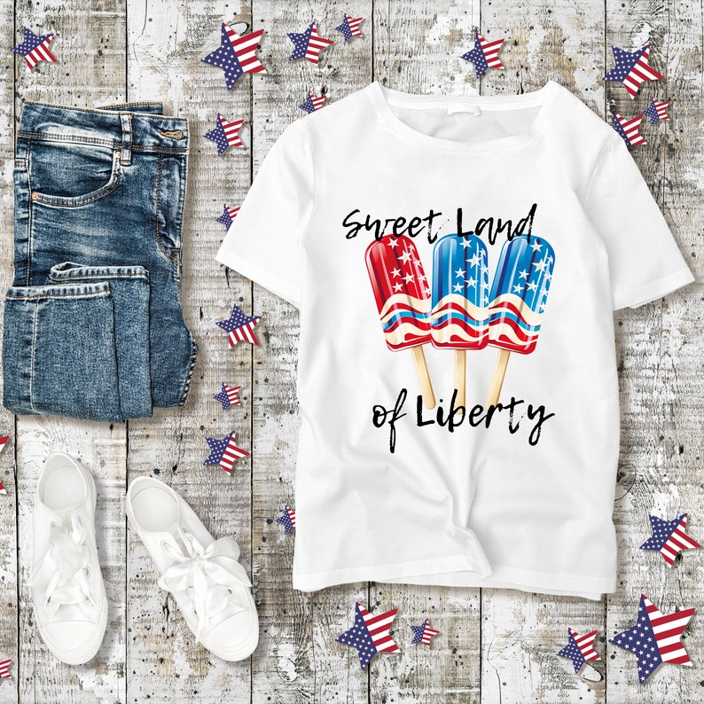 Sweet Land of Liberty Clipart, Patriotic Popsicles, Independence Day ...
