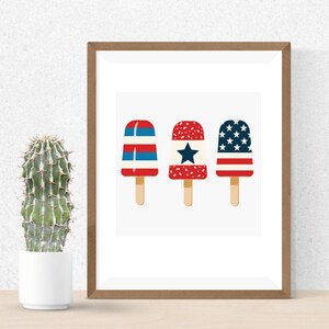 Patriotic Popsicle Clipart 4th of July Red White Blue Popsicles ...