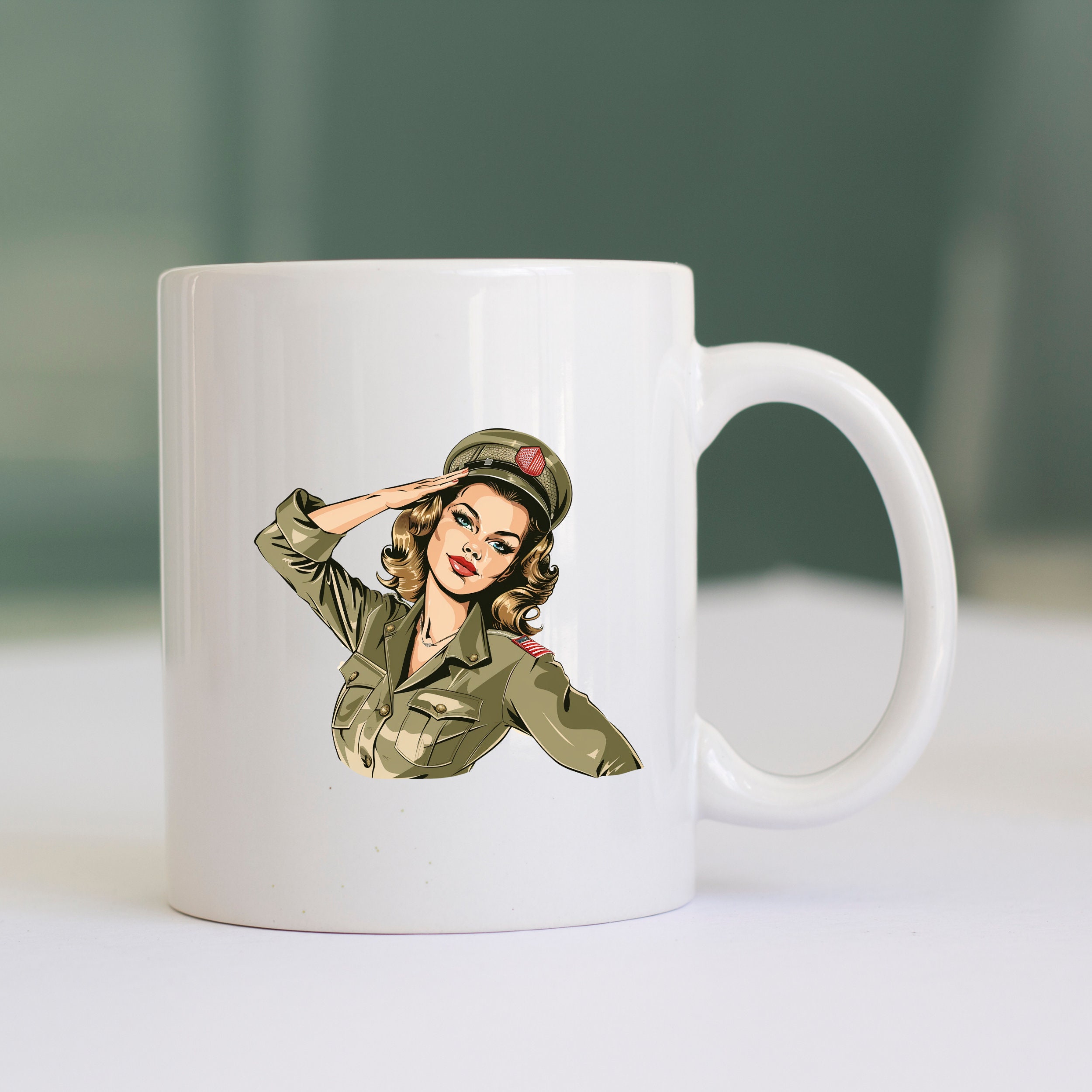 Vintage Military Pinup Girl Clipart Retro 1950s Patriotic SVG, DIY ...