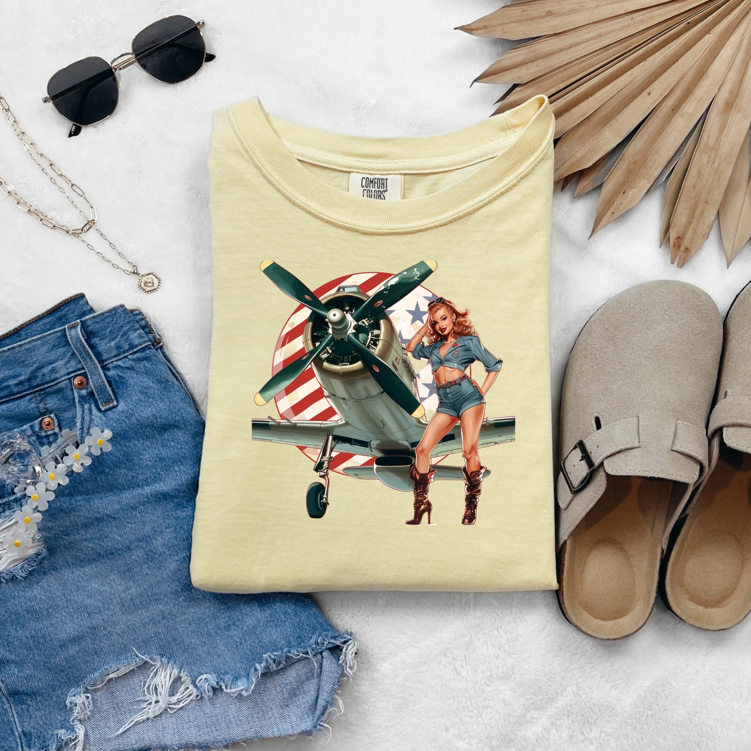 Vintage Military Pinup Girl Clipart Retro 1950s Patriotic SVG, DIY ...