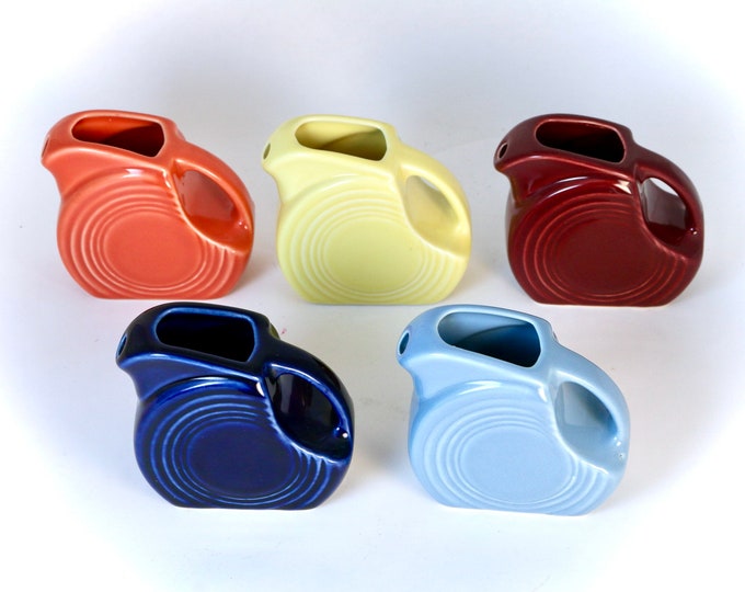 Fiesta Mini Disc Pitchers. Choose: Cinnabar, Cobalt, Periwinkle ...