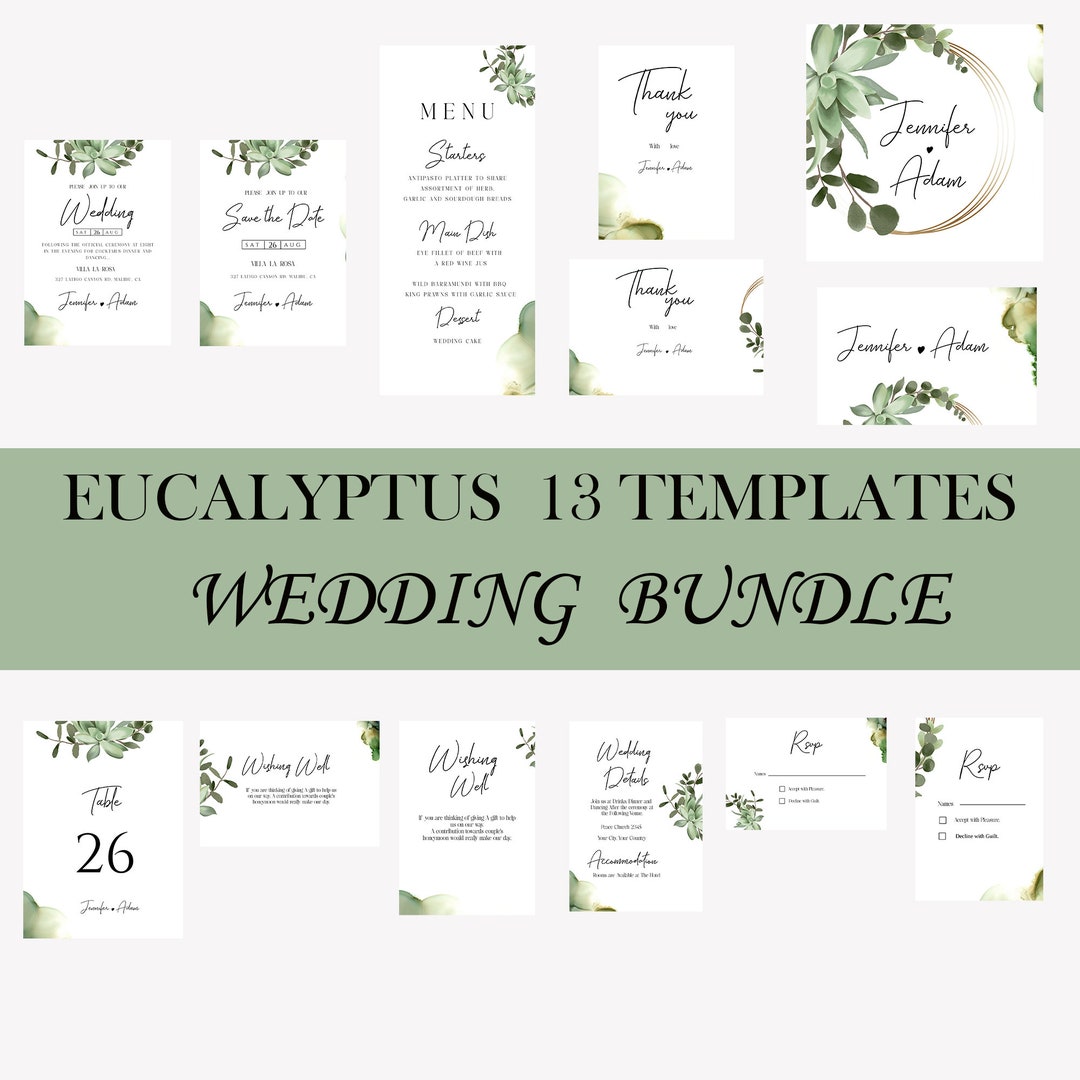 Eucalyptus Templates Eucalyptus Bundle Template Bundle - Etsy