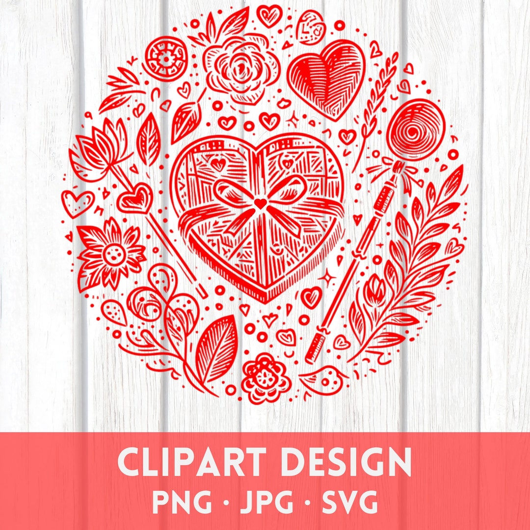Heart SVG File, Happy Valentines SVG File, Love Day PNG File, Heart ...