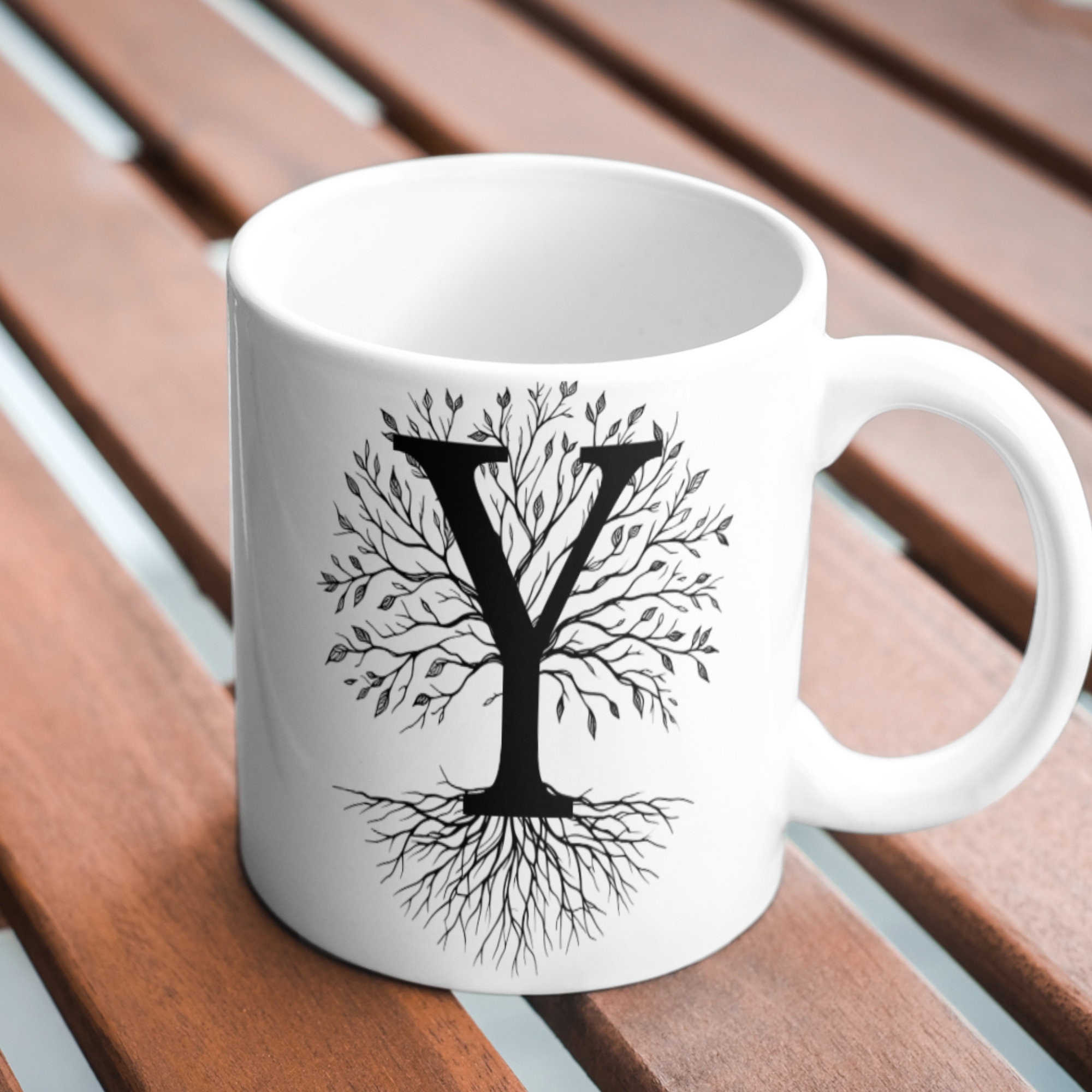Aesthetic Tree Split Monogram SVG Files, Spilt Letter Alphabet SVG Set ...
