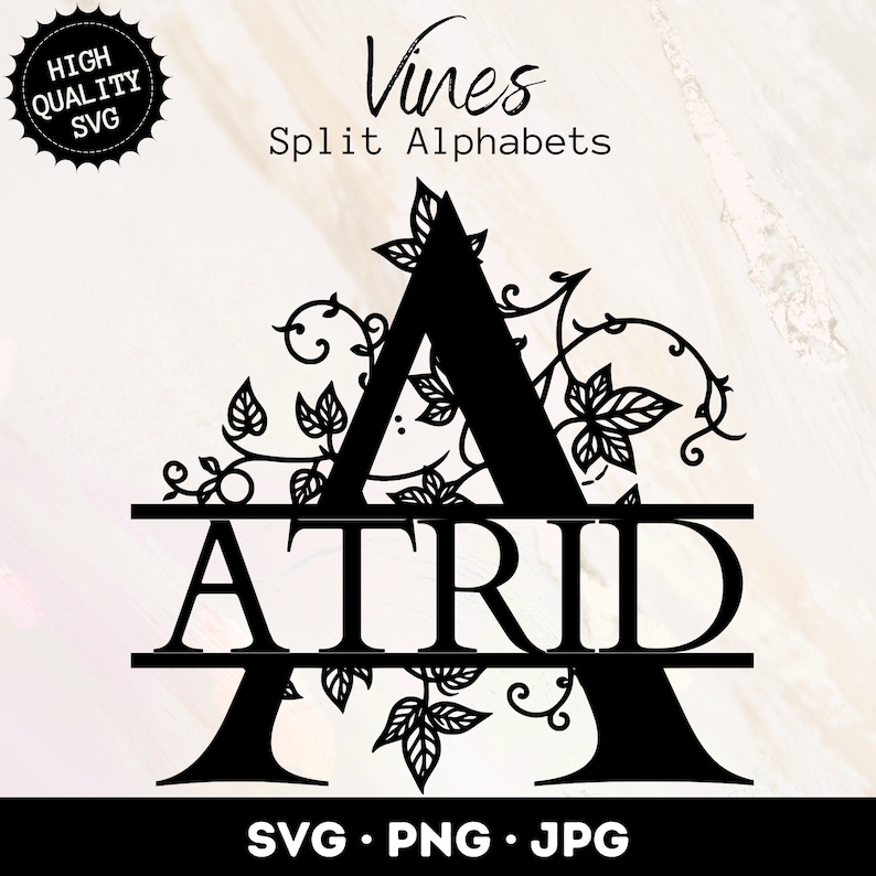 Vines Split Alphabet SVG: Wedding Monogram Design (digital Download) - Etsy
