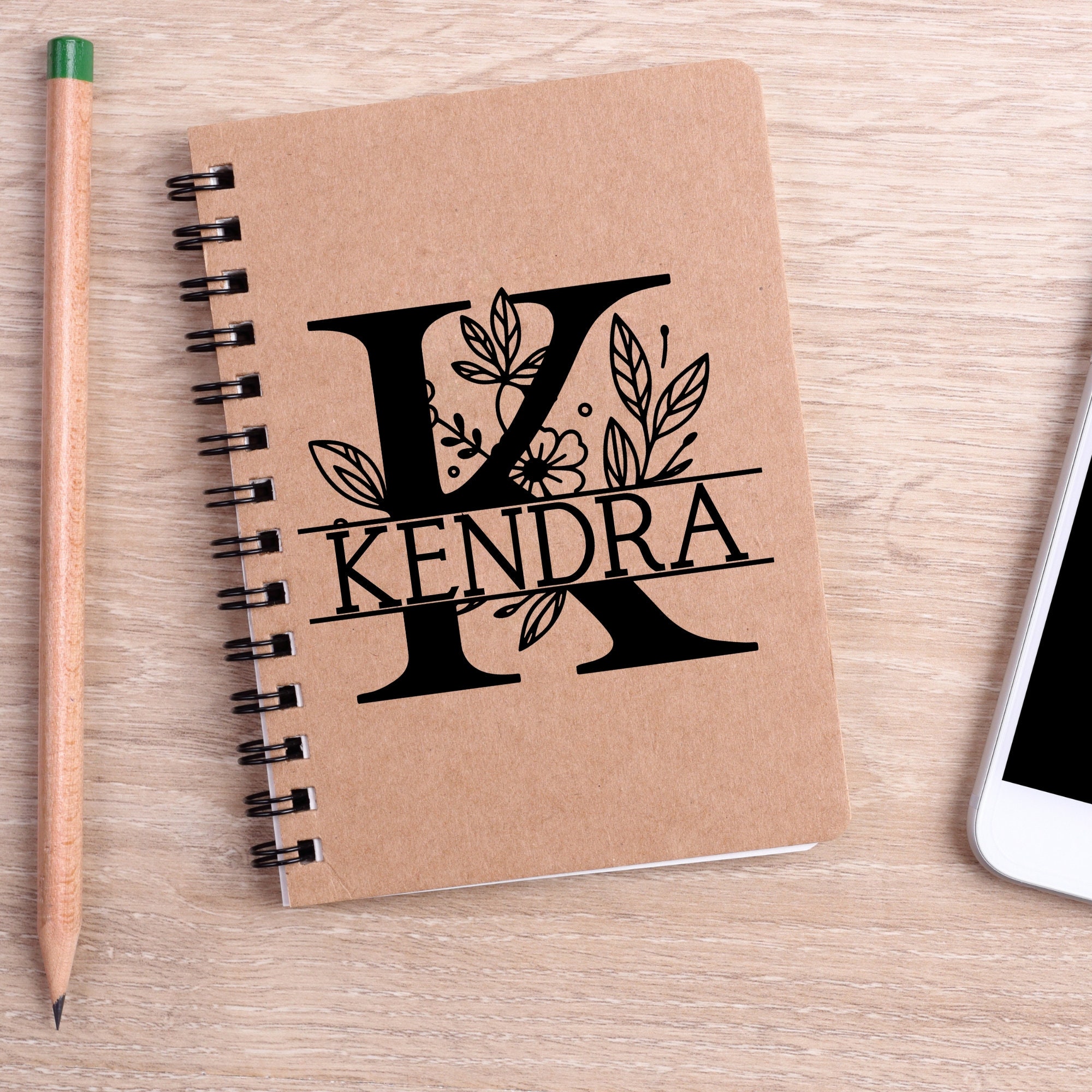 Fancy Floral Monogram SVG Files Bundle, Spilt Alphabet Monogram SVG Set ...