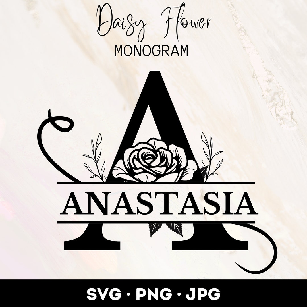 Daisy Monogram SVG Files Bundle, Floral Letter SVG Set, Monogram Letter ...