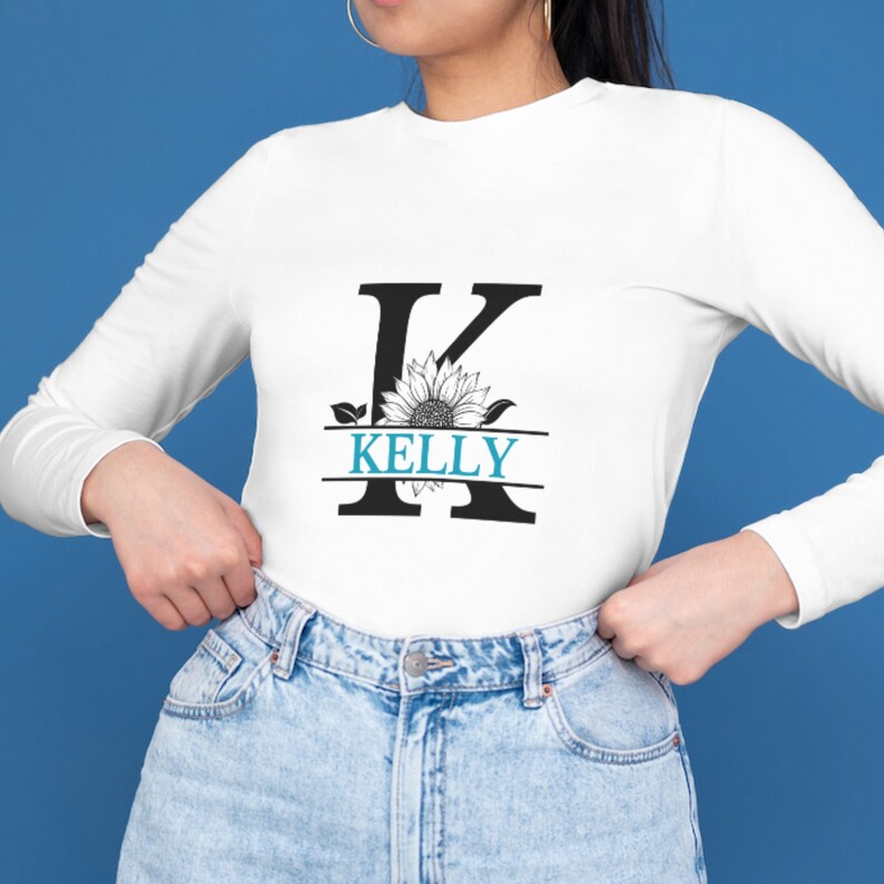 Sunflower Monogram SVG Files Bundle, Wedding Floral Alphabet SVG Set ...