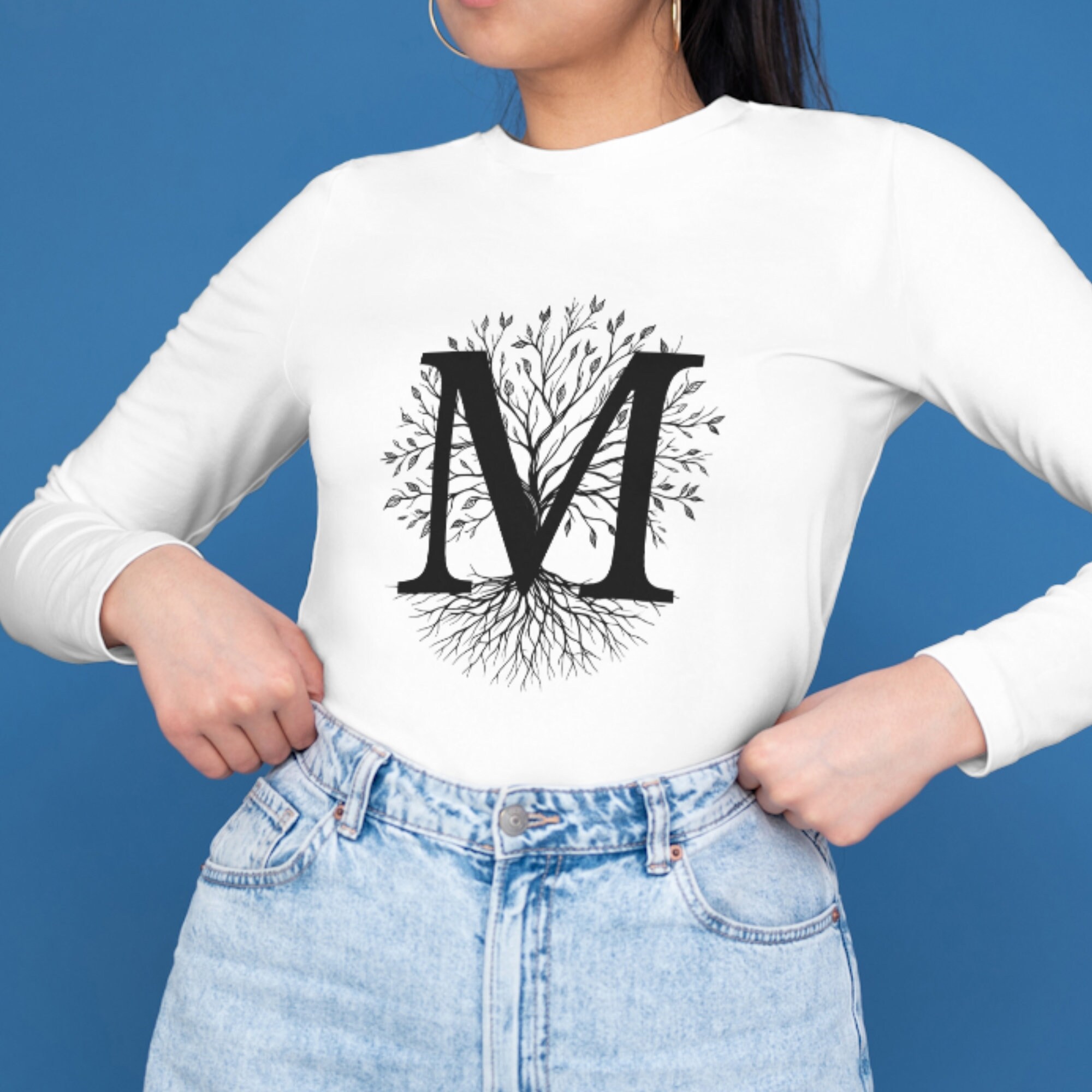 Aesthetic Tree Split Monogram SVG Files, Spilt Letter Alphabet SVG Set ...