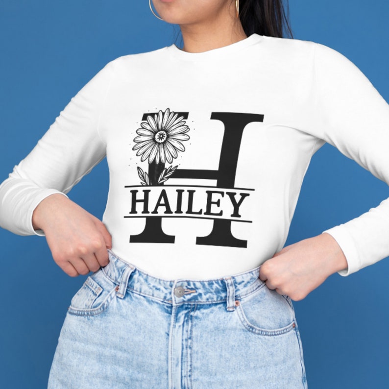 Daisy Flower Monogram SVG Bundle, Spilt Daisy Letters Monogram PNG Set ...