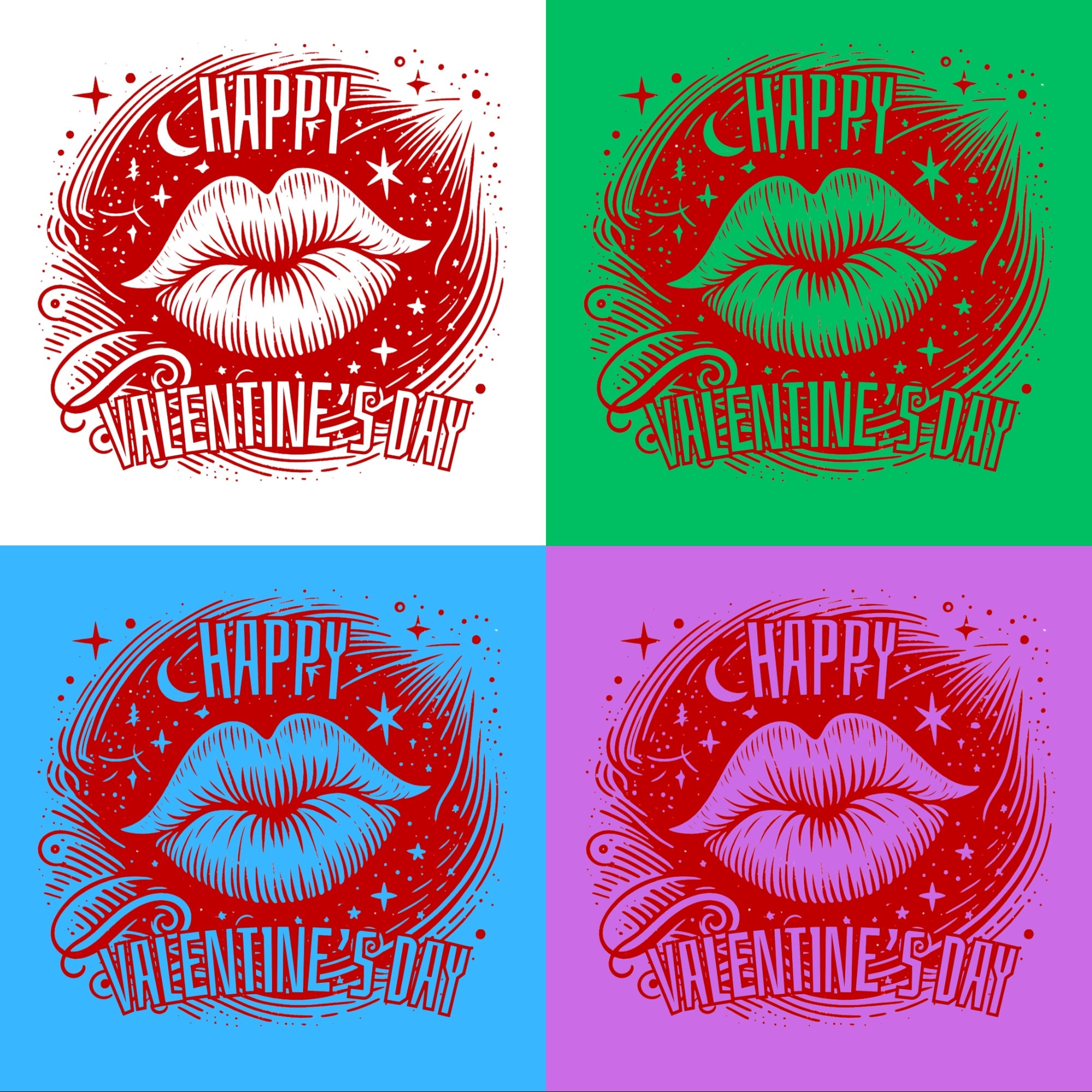 Lips SVG File, Happy Valentines Shirt SVG File, Kiss PNG File, Kiss ...