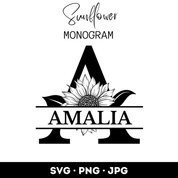 Sunflower Monogram - Etsy