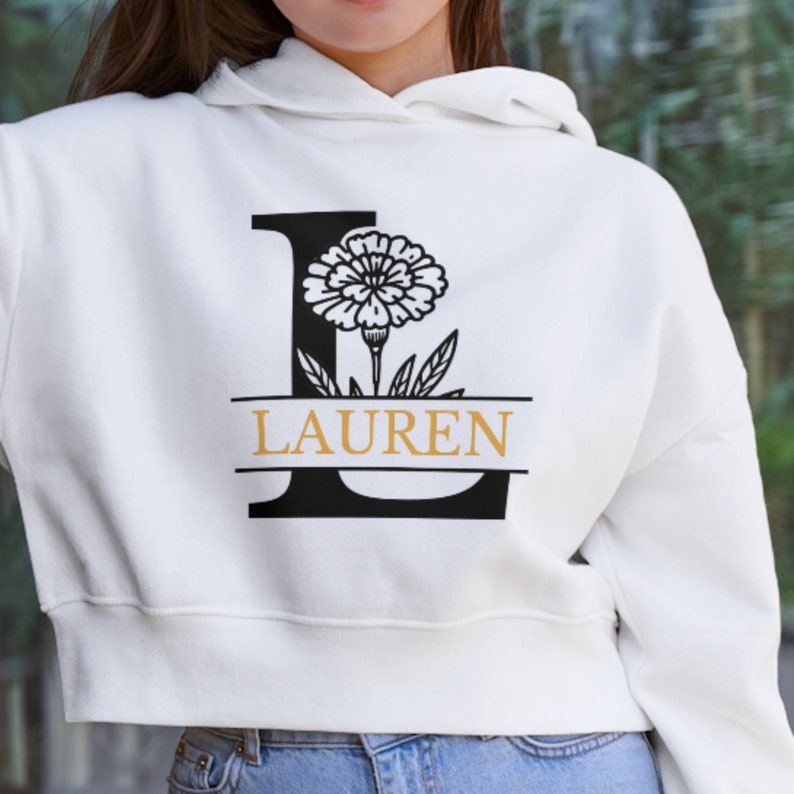 Marigold Monogram Letters SVG Files Bundle, Botanical SVG Set, Wedding ...