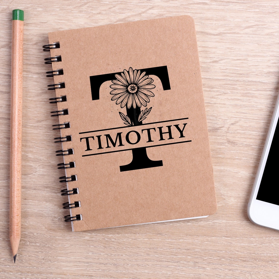 Daisy Flower Monogram SVG Bundle, Spilt Daisy Letters Monogram PNG Set ...