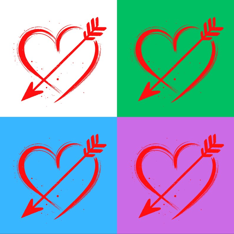 Heart Arrow SVG File, Valentines SVG File, Heart Design PNG File, Heart ...