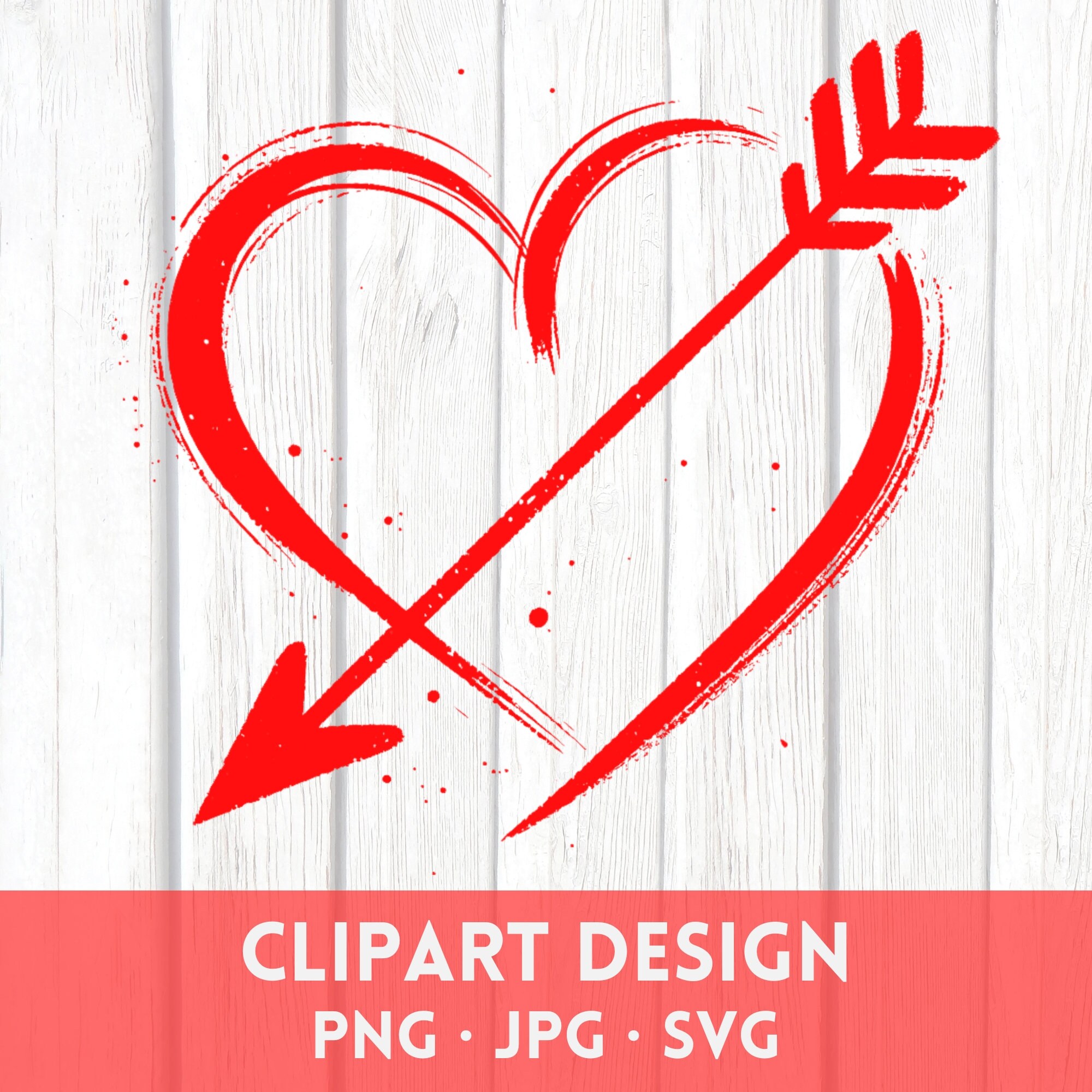 Heart Arrow SVG File, Valentines SVG File, Heart Design PNG File, Heart ...