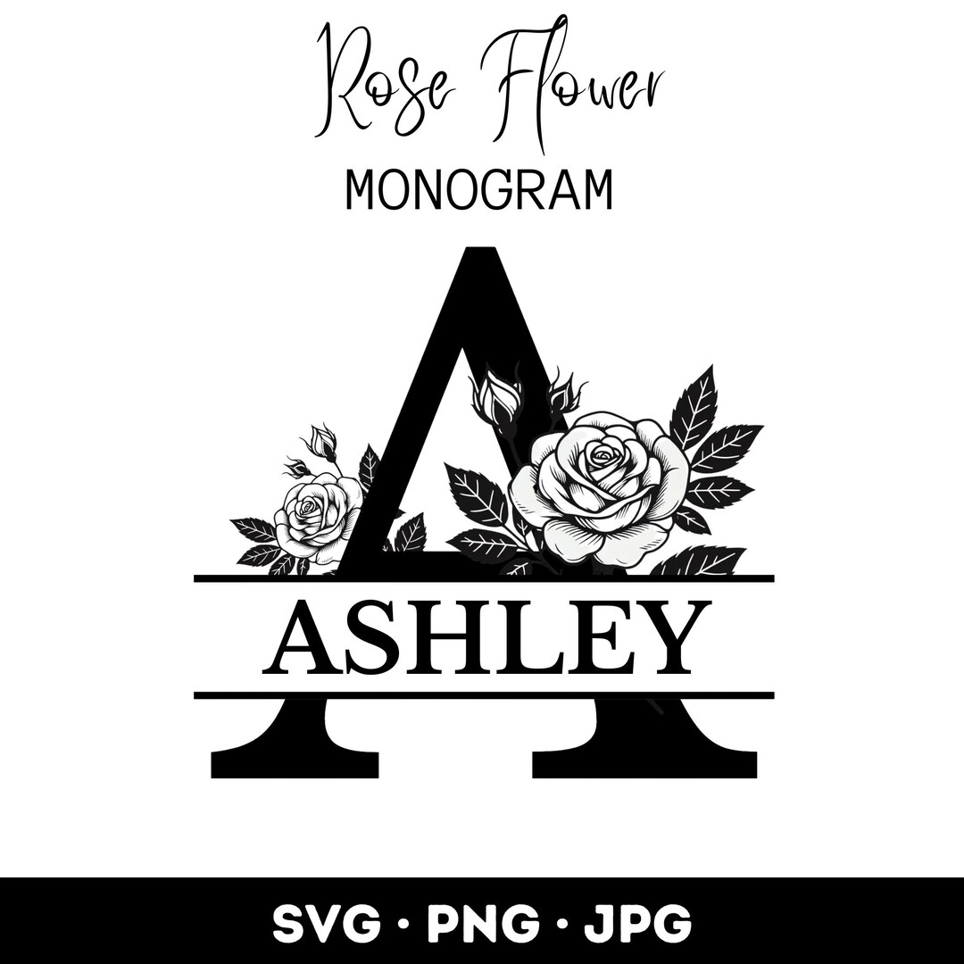 Roses Monogram Letters SVG Files Bundle, Roses Alphabet SVG Set, Rose ...