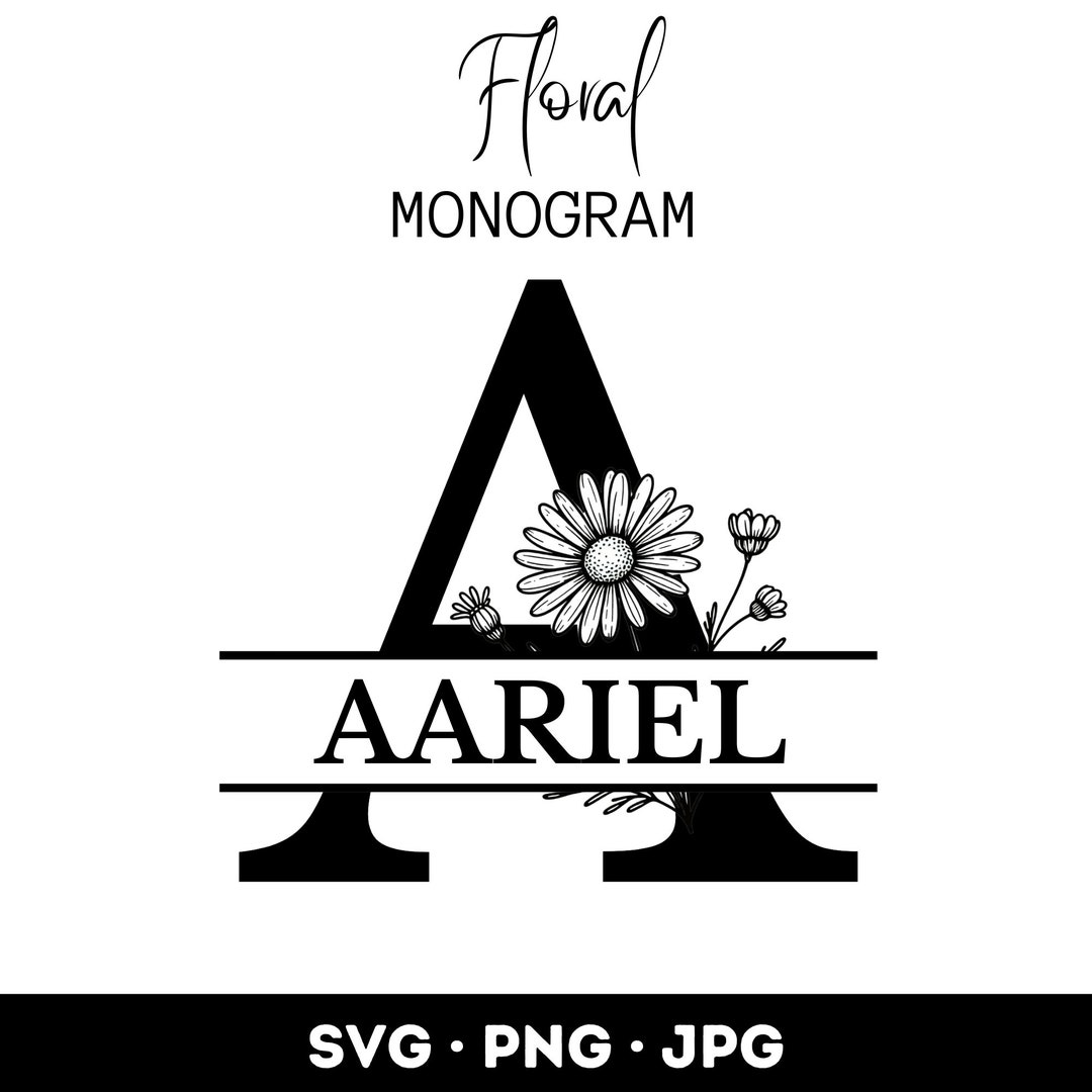 Flowers Monogram SVG Files Bundle, Wedding Floral Letter SVG Set ...
