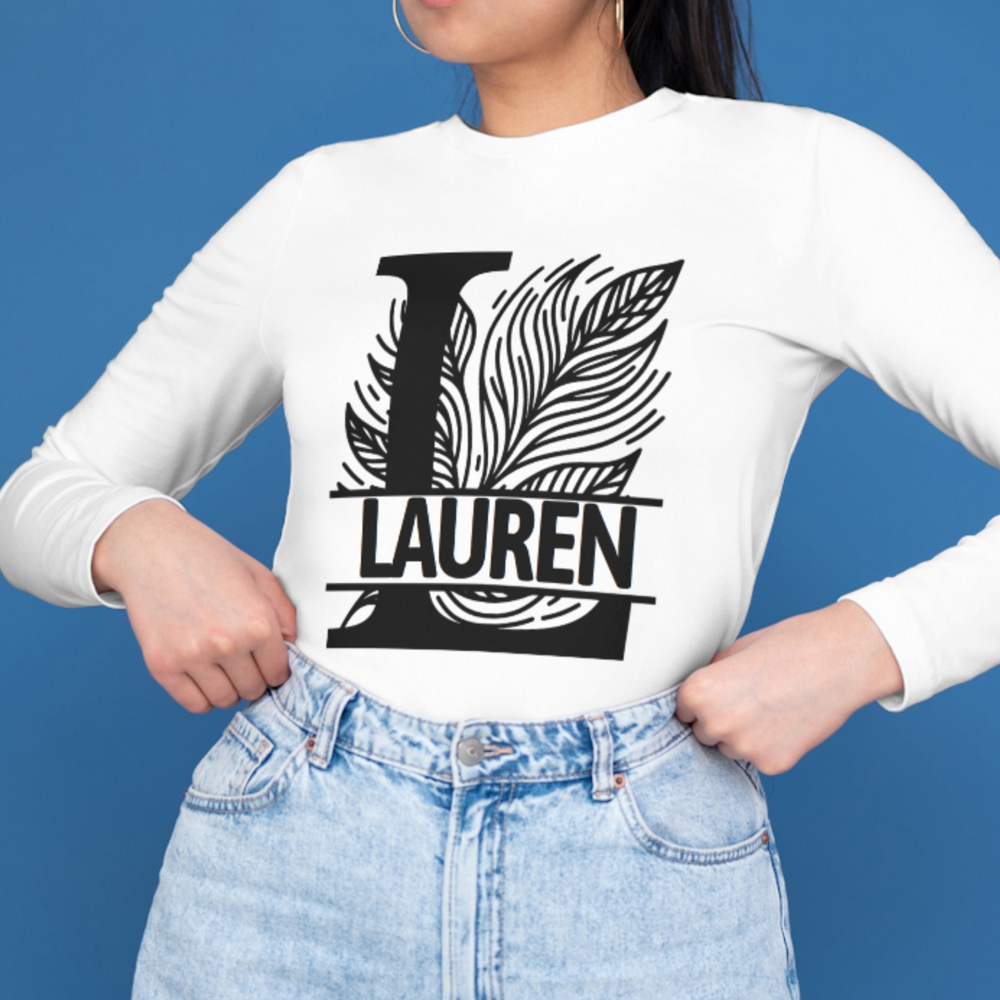 Leave Split Monogram SVG Files, Leave Alphabet Monogram SVG Set ...