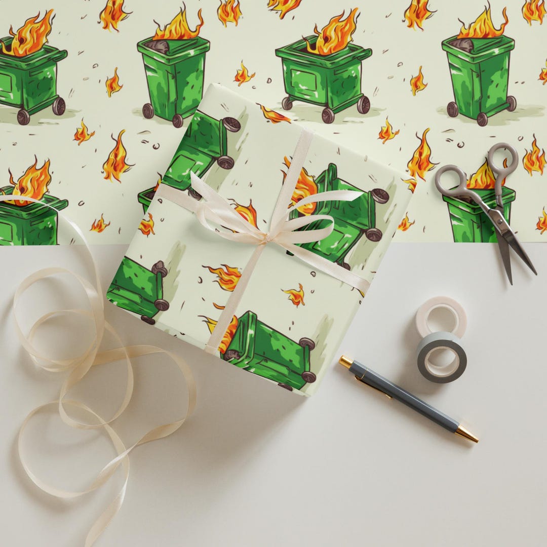 Dumpster Fire Wrapping Paper Sheets - Etsy